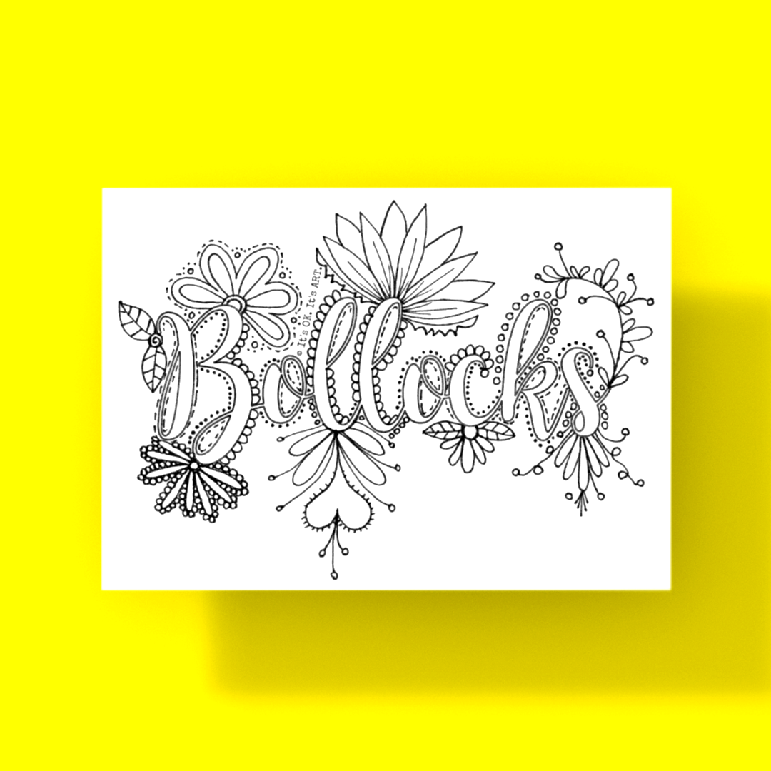 Postcard- Bollocks – It's OK. It's ART.